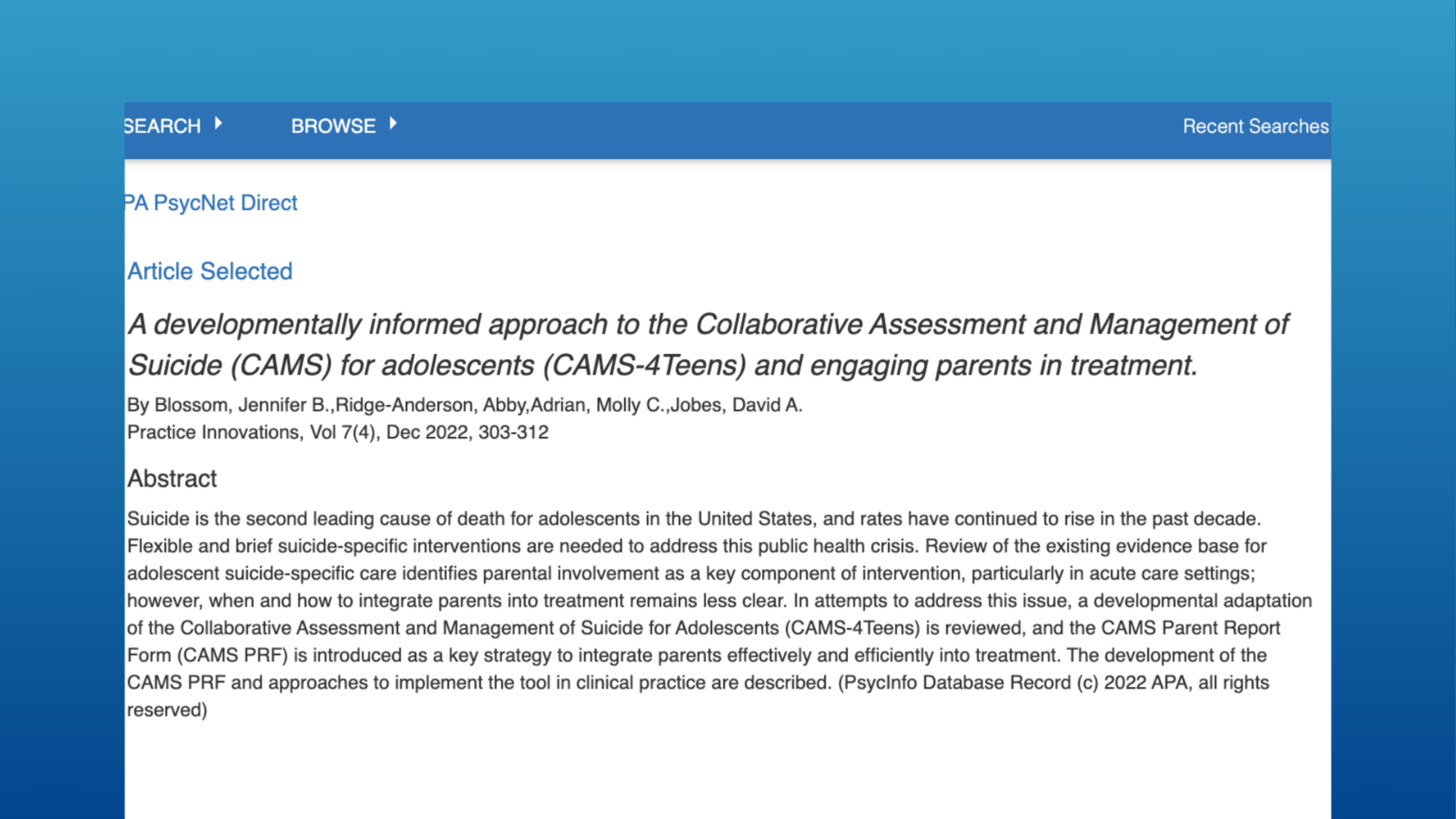 SafeSide Prevention | Advance with CAMS: Clinician Training for…